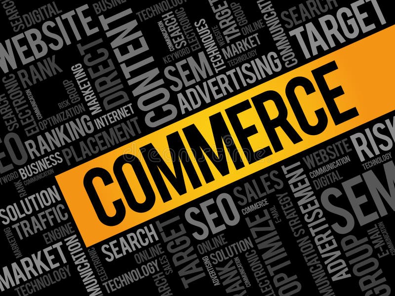 COMMERCE word cloud stock illustration. Illustration of internet ...