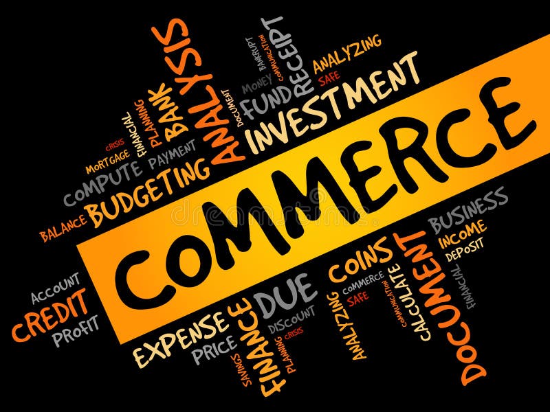 COMMERCE word cloud stock illustration. Illustration of design - 200180097