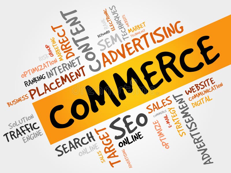 COMMERCE word cloud stock illustration. Illustration of commercial ...