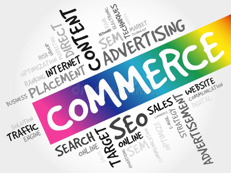 COMMERCE word cloud stock illustration. Illustration of commercial ...