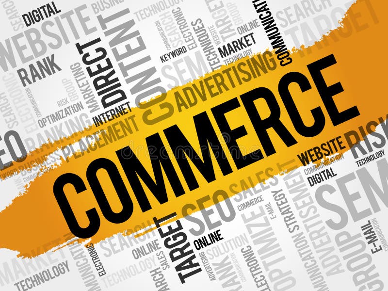COMMERCE word cloud stock illustration. Illustration of internet ...