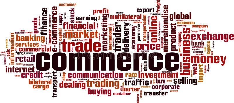 Commerce word cloud stock vector. Illustration of merchandise - 269565440