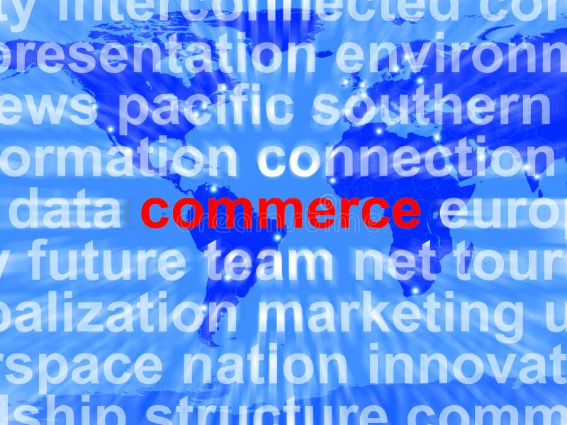 Commerce Word Showing the Business of Buying Stock Illustration ...