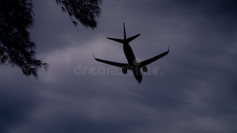 Commercial Aircraft in Bad Weather Stock Image - Image of airliner ...