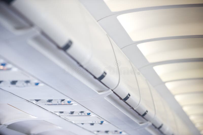 Commercial Aircraft Interior Stock Photo - Image of indoor, comfort ...