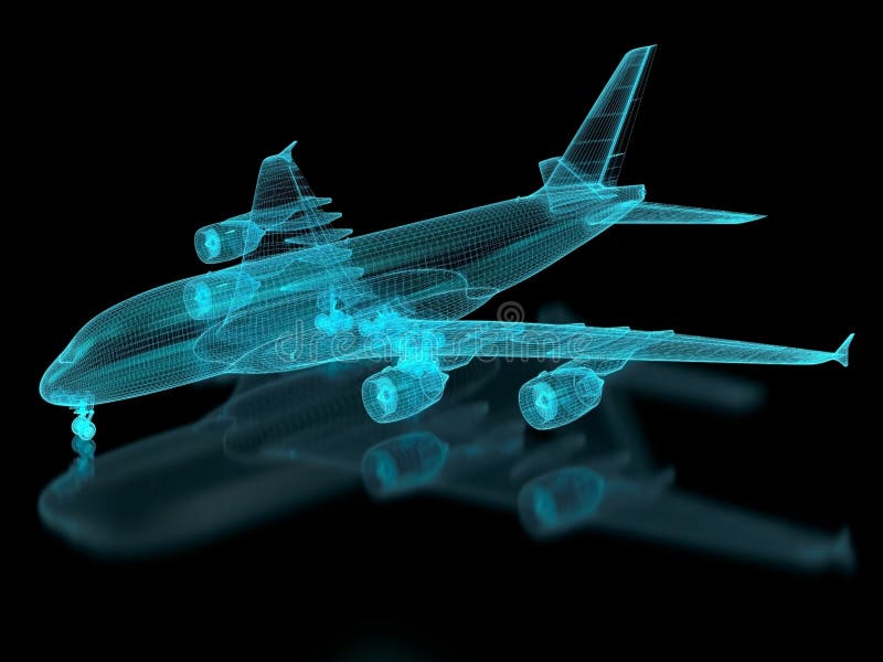Commercial Aircraft Mesh stock illustration. Illustration of board ...