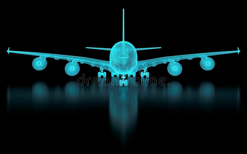 Commercial Aircraft Mesh stock illustration. Illustration of charter ...