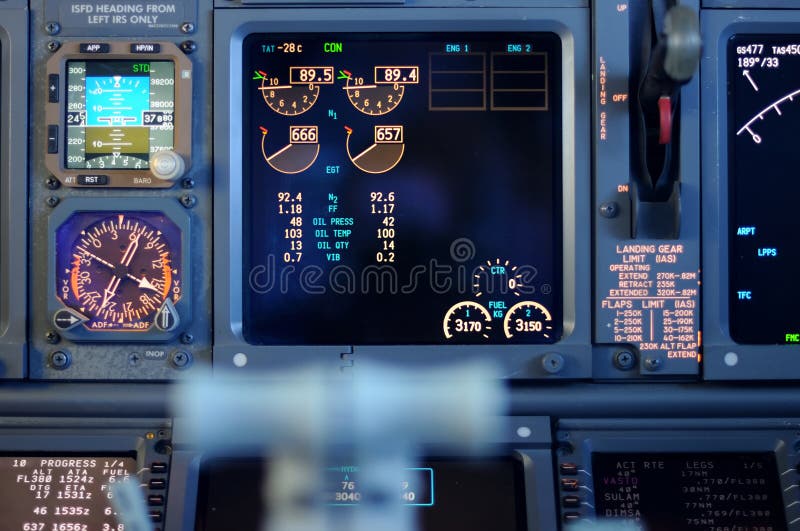 Airplane Cockpit Instruments Stock Photo - Image of guages, panel: 8379438