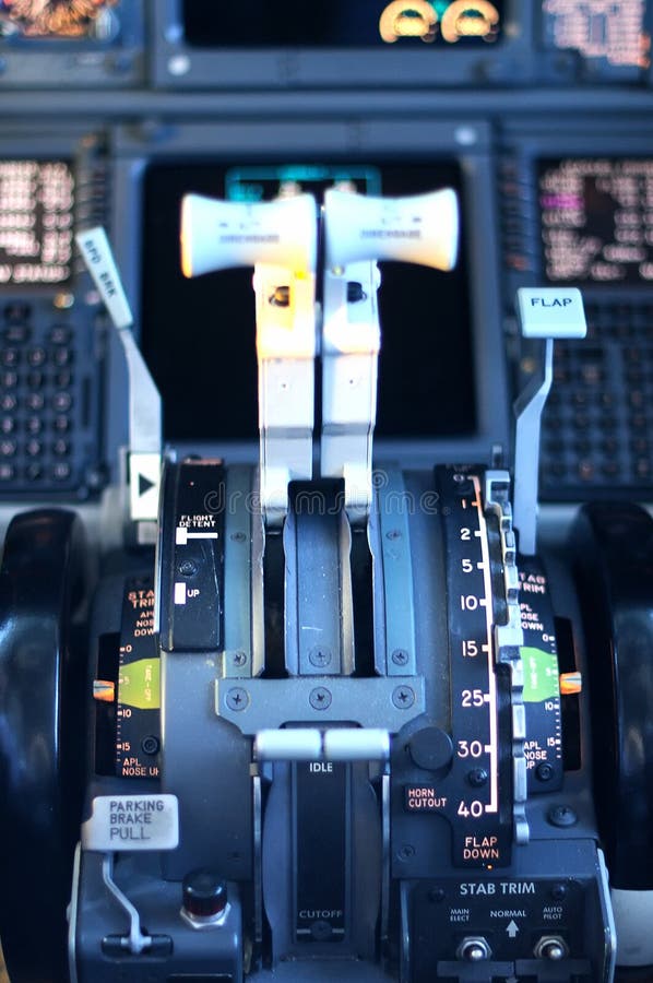 Commercial Aircraft Panel at Night Stock Image - Image of interior ...