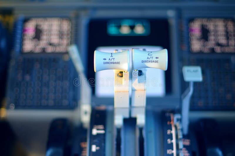 Commercial Aircraft Panel at Night Stock Image - Image of avionics ...