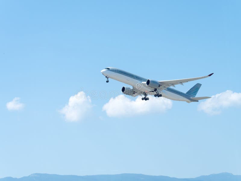Commercial Aircraft Taking Off on a Sunny Day. Stock Image - Image of ...