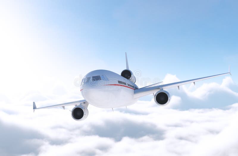 Commercial Airliner in Flight Stock Photo - Image of traffic, power ...