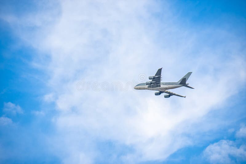 Commercial Airplane Flying High To the Sky Stock Image - Image of ...