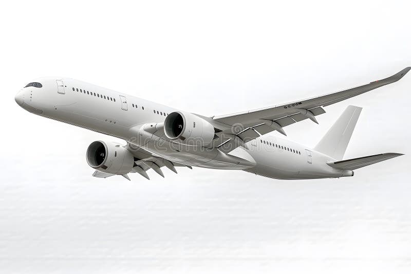 Airplane Side View. Passenger Jet Stock Photo - Illustration of turbine ...