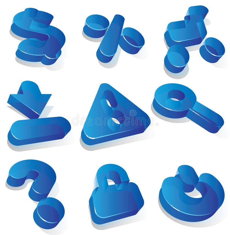 Commercial Blue Acrylic Icons Stock Vector - Illustration of currency ...