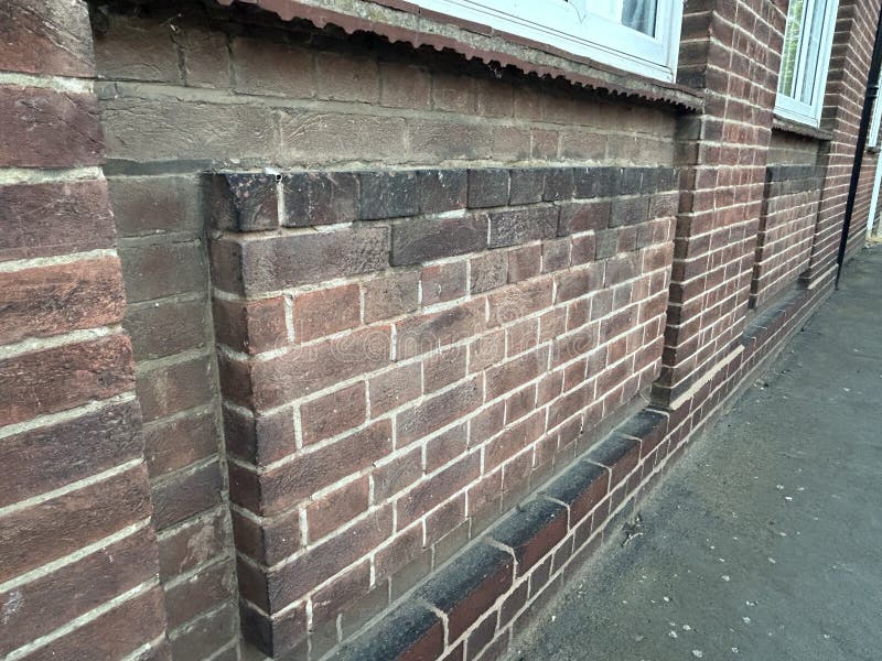 Commercial Building with Square Brick Feature Design Stock Photo ...