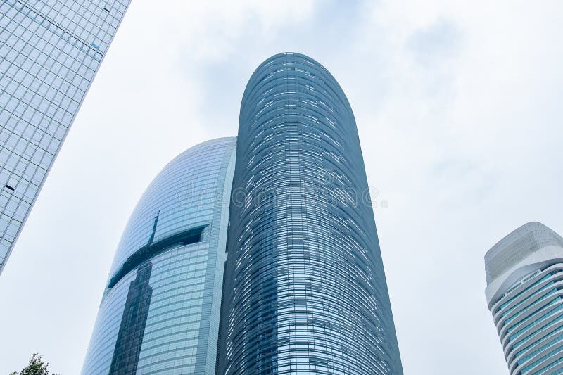 Commercial Buildings in a Cloudy Day at Horizontal Composition ...