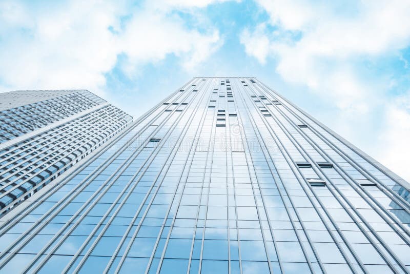 Commercial Buildings in a Cloudy Day at Horizontal Composition Stock ...