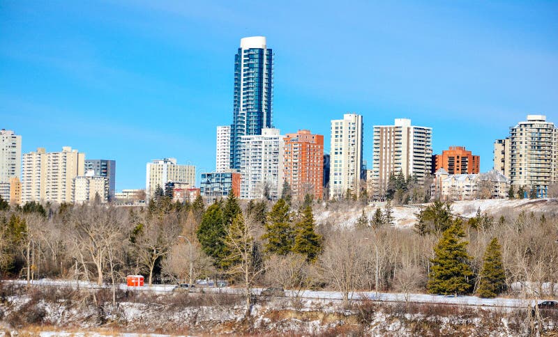 Commercial Buildings in Downtown Edmonton Stock Photo - Image of ...