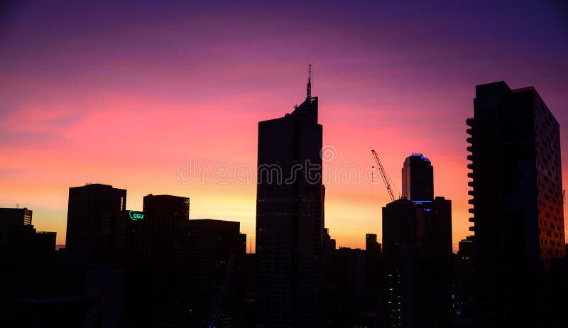 Commercial Buildings in Twilight Editorial Stock Photo - Image of ...