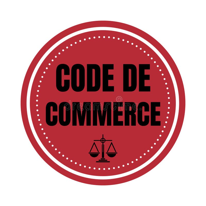 Commercial Code Symbol Icon Called Code De Commerce in French Language ...