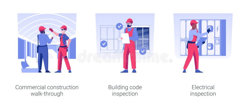 Commercial Construction Progress Inspection Isolated Concept Vector ...