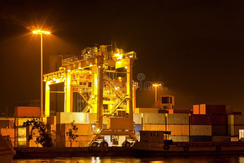 Commercial container port stock photo. Image of dock - 25856138