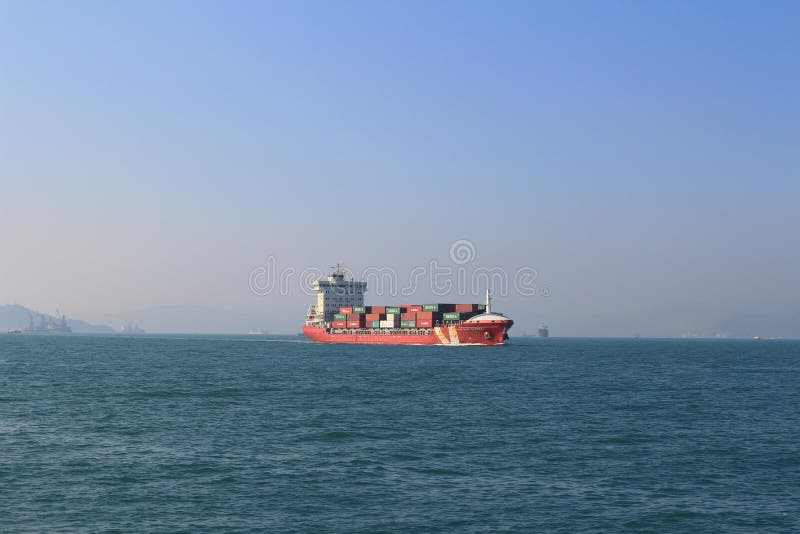 Commercial container ship editorial image. Image of freighter - 95659215