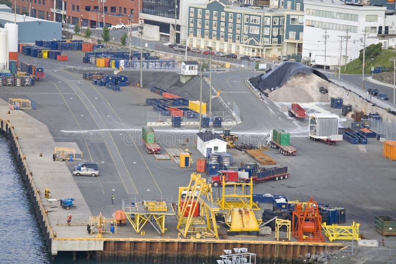 Commercial Dock St. John S, Newfoundland Stock Photo - Image of loading ...