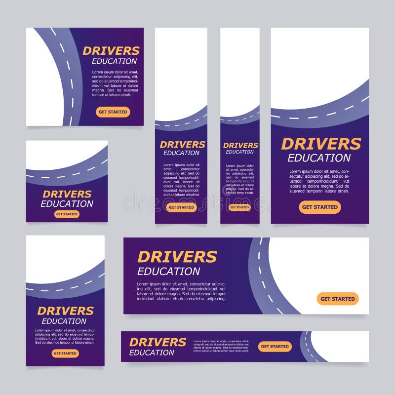 Commercial Driver Permit Education Web Banner Design Template Stock ...
