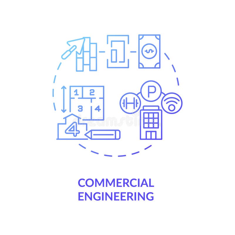 Commercial Engineering Blue Gradient Concept Icon Stock Vector ...