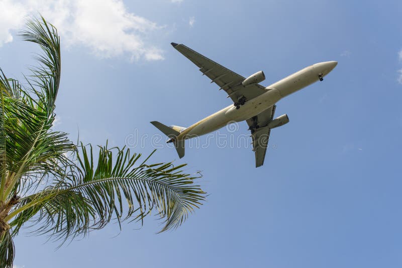 Commercial Flight stock image. Image of tropical, travel - 55888703