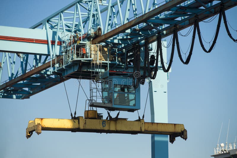 Commercial Harbor with Industrial Cranes Stock Photo - Image of ...