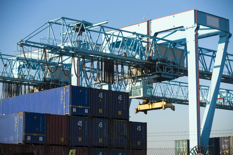 Commercial harbor stock image. Image of port, container - 51496693