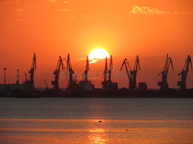 Commercial harbor stock image. Image of calm, industry - 67681691