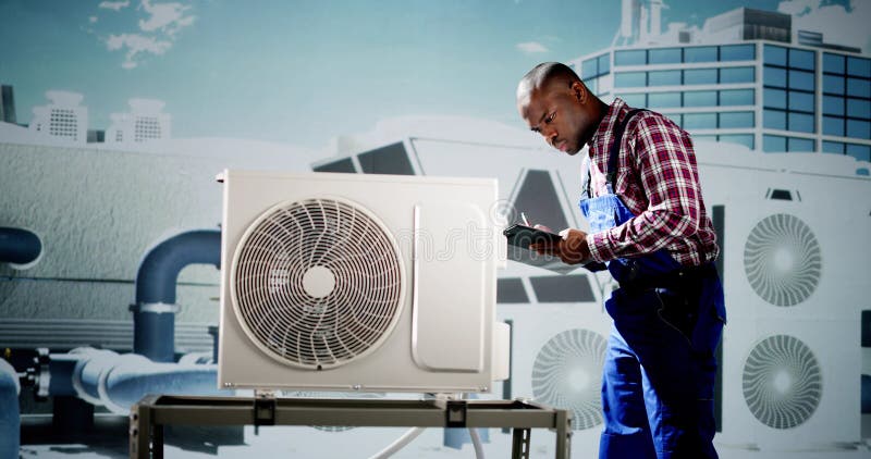 Commercial HVAC Air Conditioner Service Stock Photo - Image of unit ...