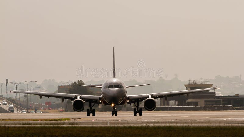 Commercial Jet Airliner on the Runway Stock Image - Image of size ...