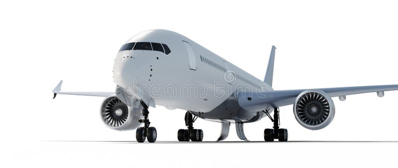 Commercial Jet Airplane Isolated on White Background Stock Illustration ...
