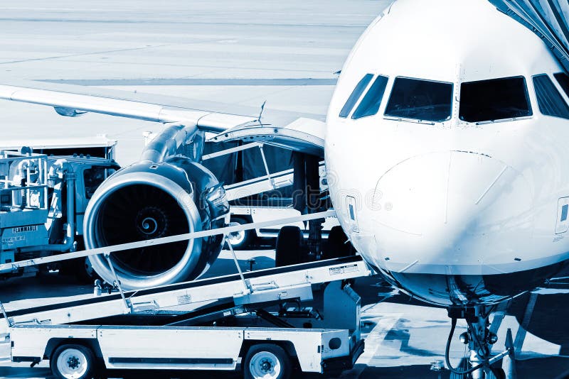 Commercial jet stock photo. Image of airport, departure - 97228626