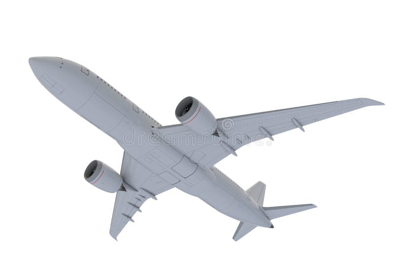 Commercial Jet Plane. 3D Render. Bottom View Side View Stock ...