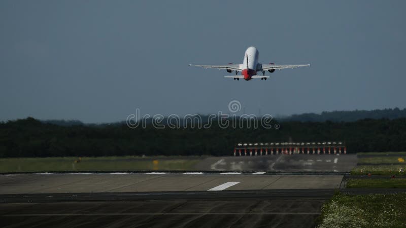 Commercial jet taking off stock image. Image of liftoff - 142609823