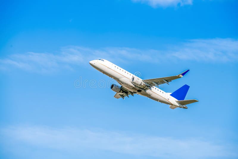 Commercial Jet Taking Off stock image. Image of departing - 220569213