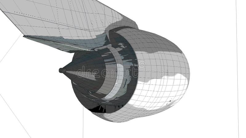 Turbine engine rear view. stock video. Video of aeroplane - 203811103