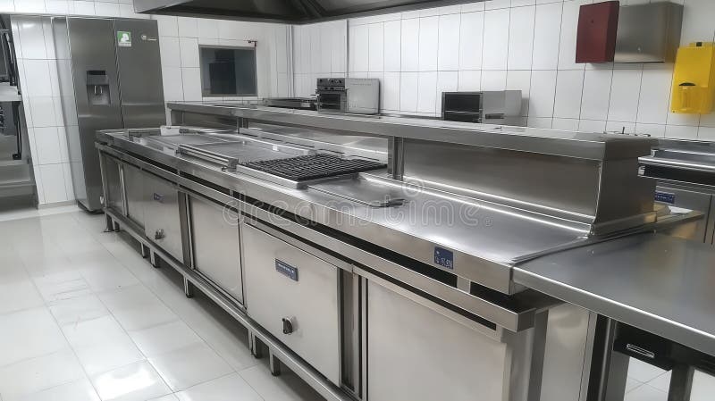 Commercial Kitchen Showcasing Professional Layout Design Stock ...