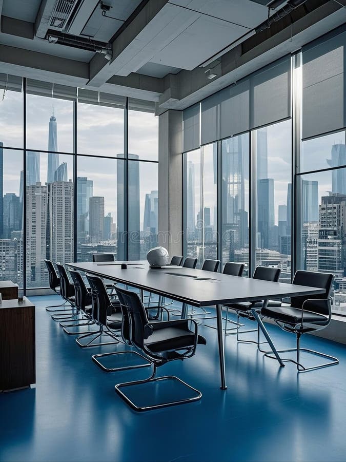 Commercial meeting room stock illustration. Illustration of office ...