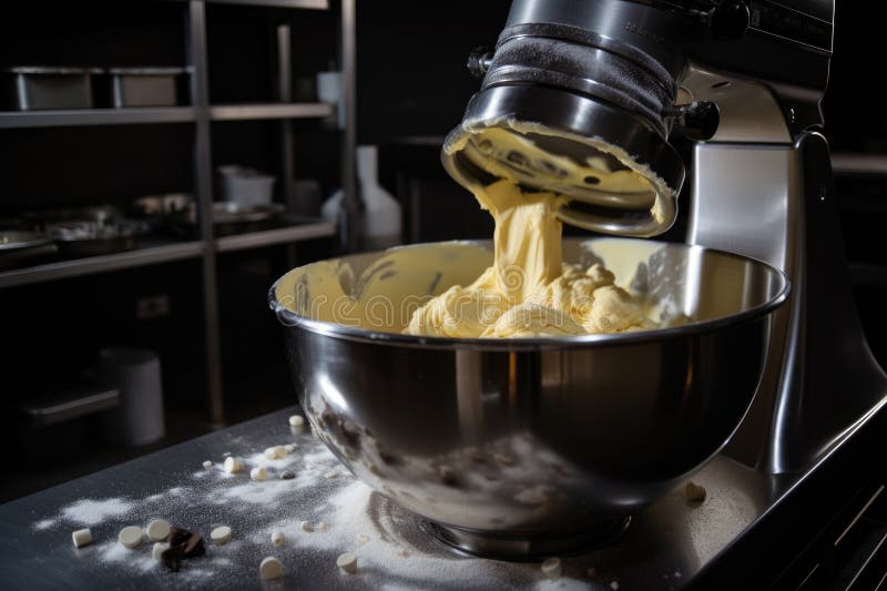 A Commercial Mixer and Processor, with Ingredients Being Mixed Together ...