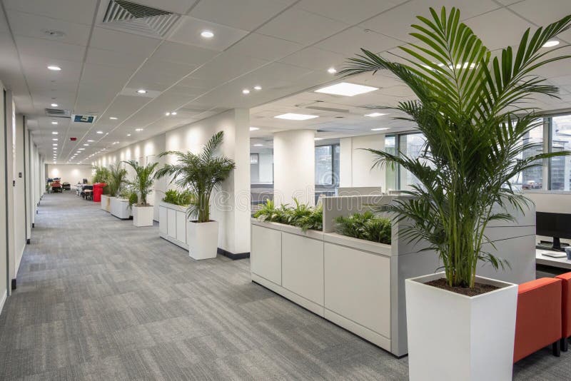 Commercial Office Fit-out with Minimal Design Stock Illustration ...