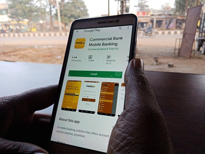 Commercial Online Bank Software Application Presented on Digital Screen ...