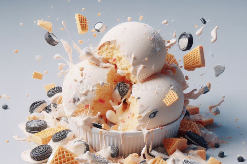 Commercial Photo about Icecream Explosion of Taste. Stock Illustration ...