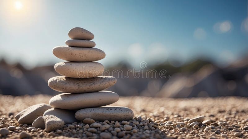 Commercial Pile of Stone and Earth Under Blue Sky. Stock Photo - Image ...